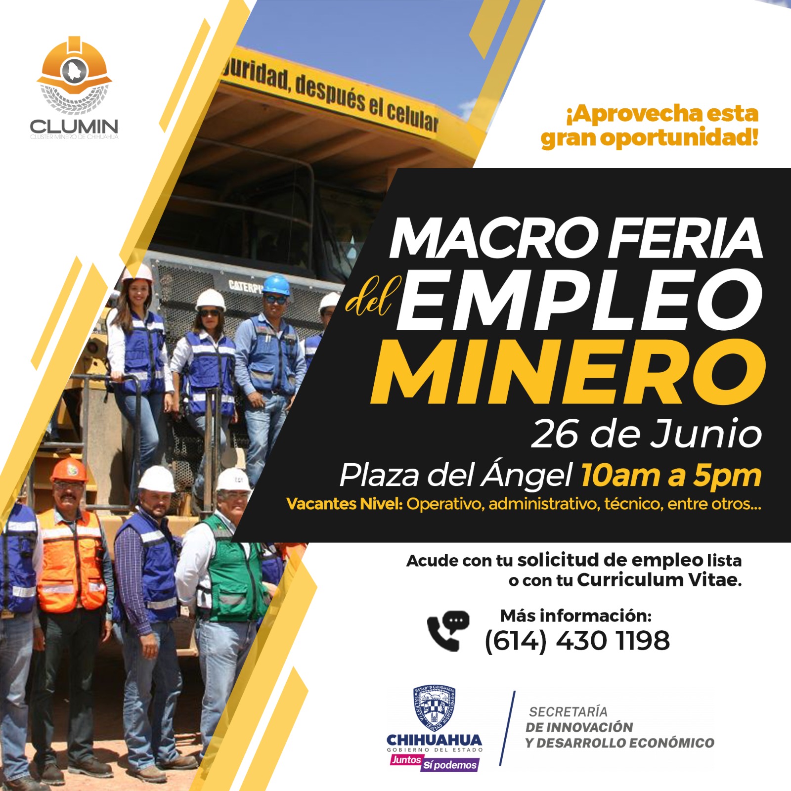 Invita CLUMIN a Macro Feria del Empleo Minero el próximo lunes 26 de ...